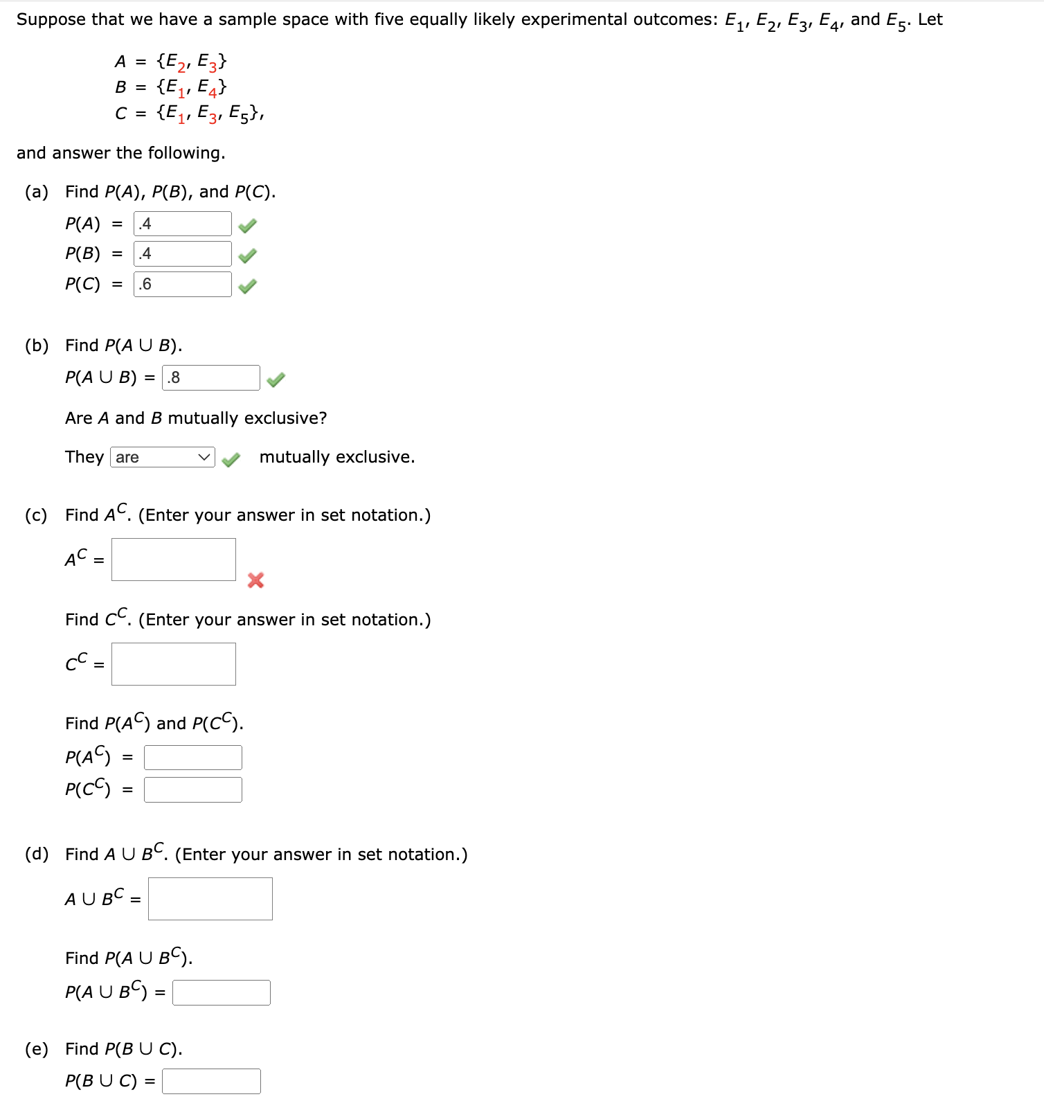 Solved Suppose that we have a sample space with five equally | Chegg.com