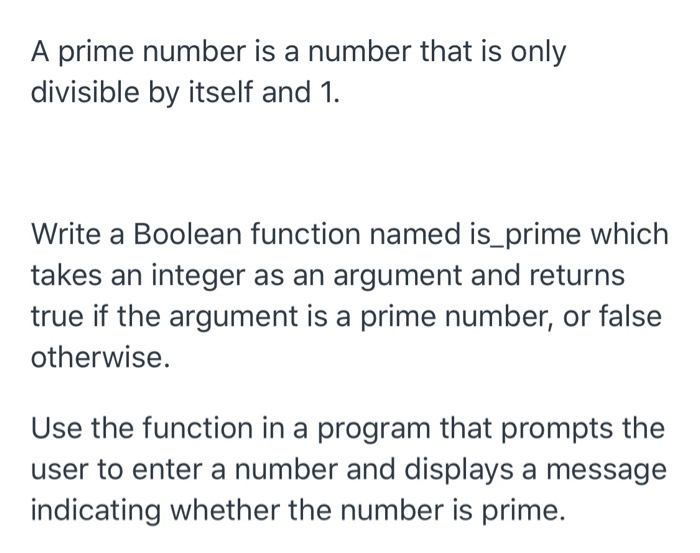 Solved A prime number is a number that is only divisible by | Chegg.com