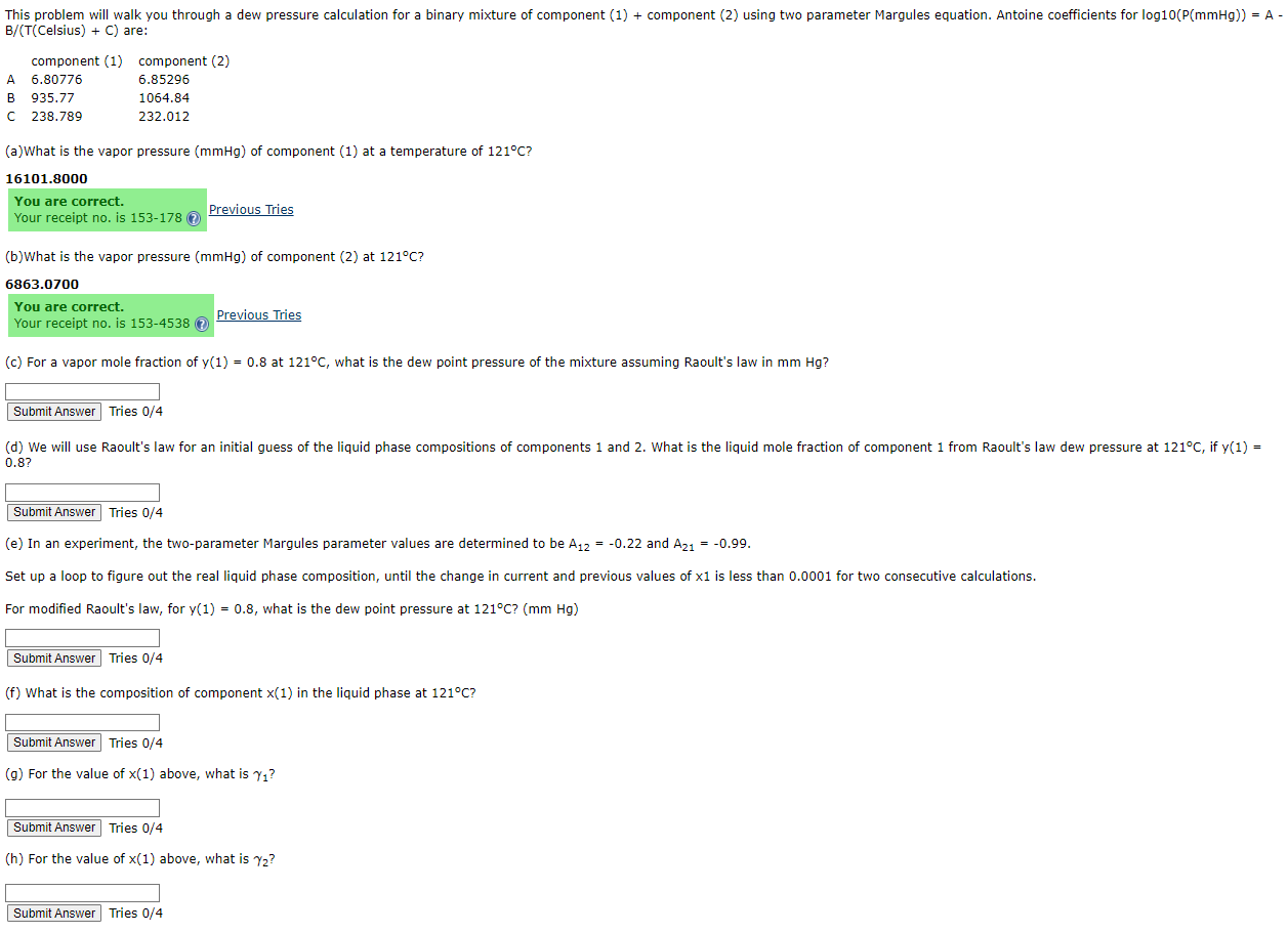 Solved (Celsius) +C ﻿are:(a)What is the vapor pressure ) | Chegg.com