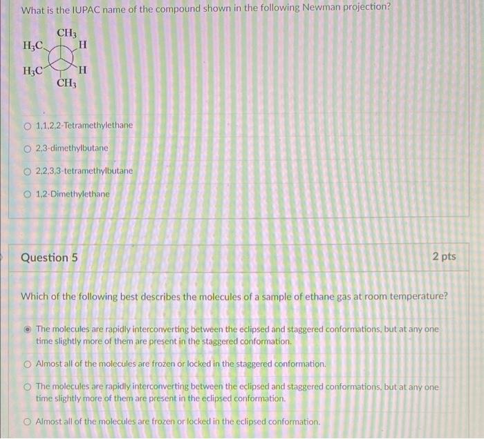 Solved What is the IUPAC name of the compound shown in the | Chegg.com