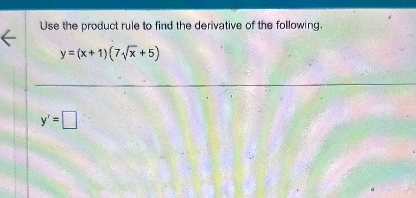 Use the product rule to find the derivative of the | Chegg.com