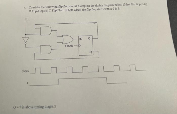 Solved 4. Consider the following flip flop circuit. Complete | Chegg.com