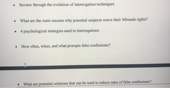 Review through the evolution of interrogation | Chegg.com