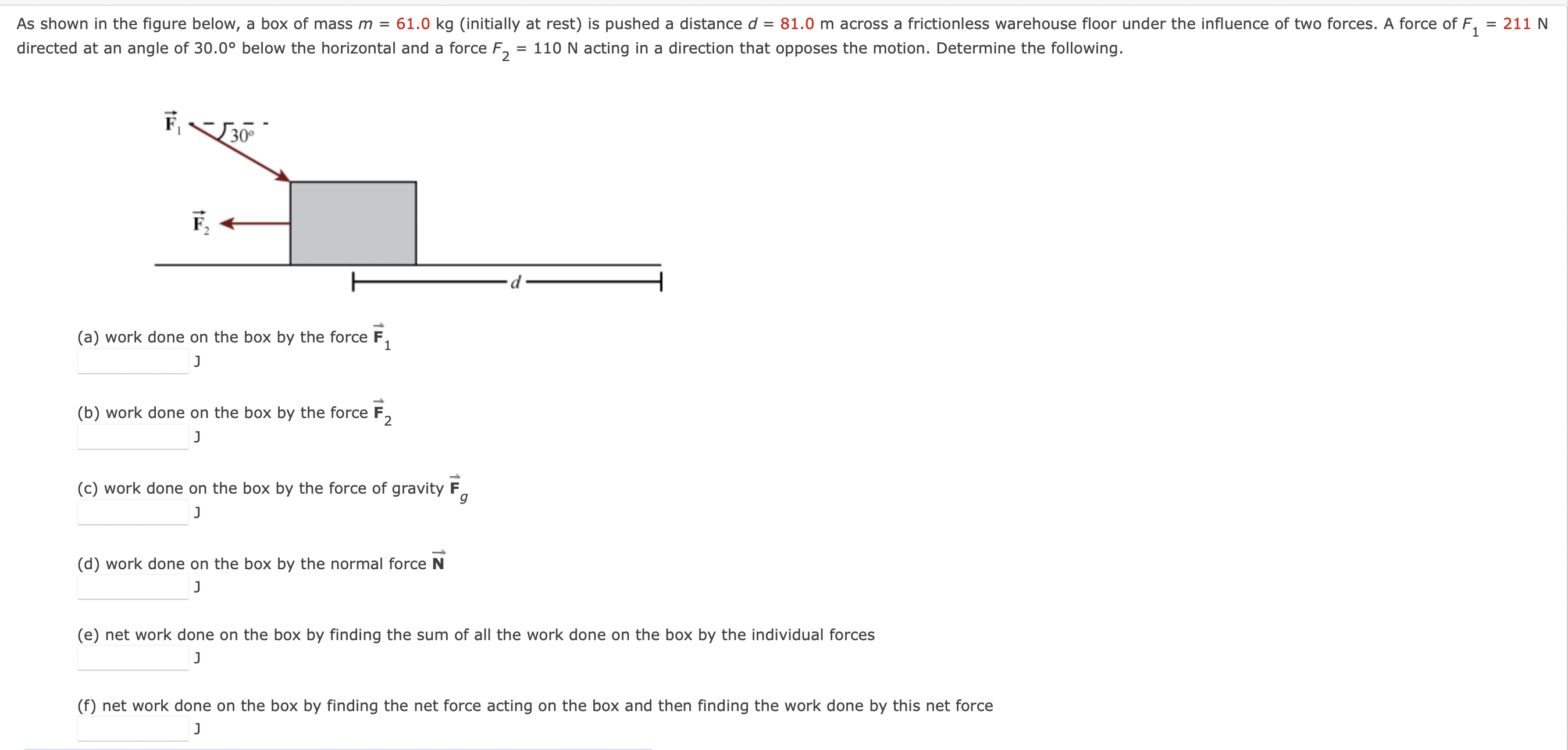 Solved directed at an angle of 30.0° ﻿below the horizontal | Chegg.com