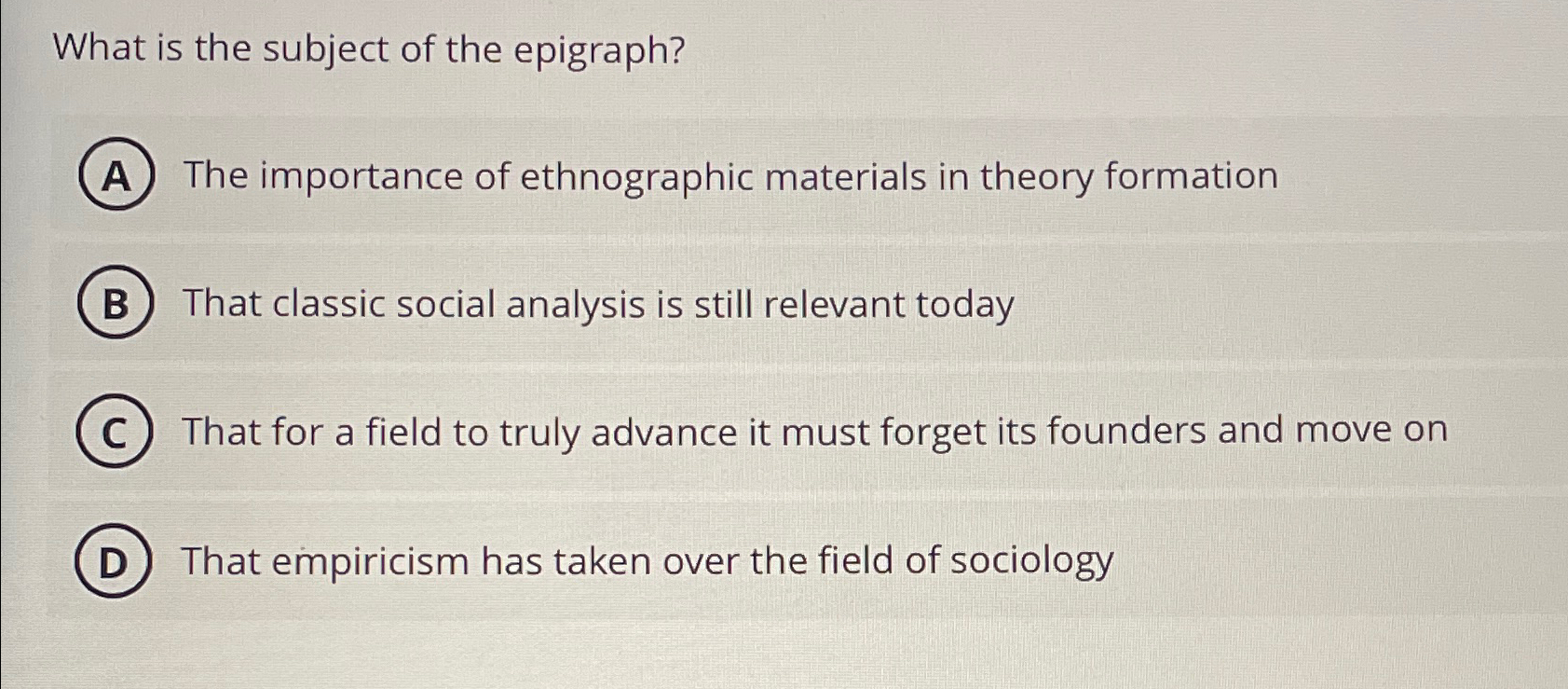 Solved What is the subject of the epigraph?The importance of | Chegg.com