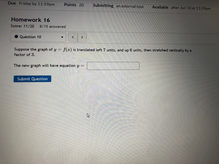 Solved Due Friday by 11:59pm Points 20 Submitting an | Chegg.com