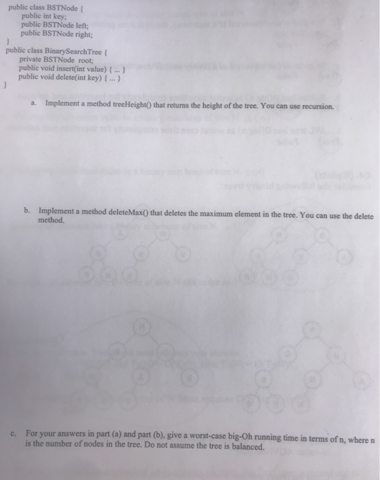 Solved Public Class Bstnode Public Int Key Public Bstnode 8662