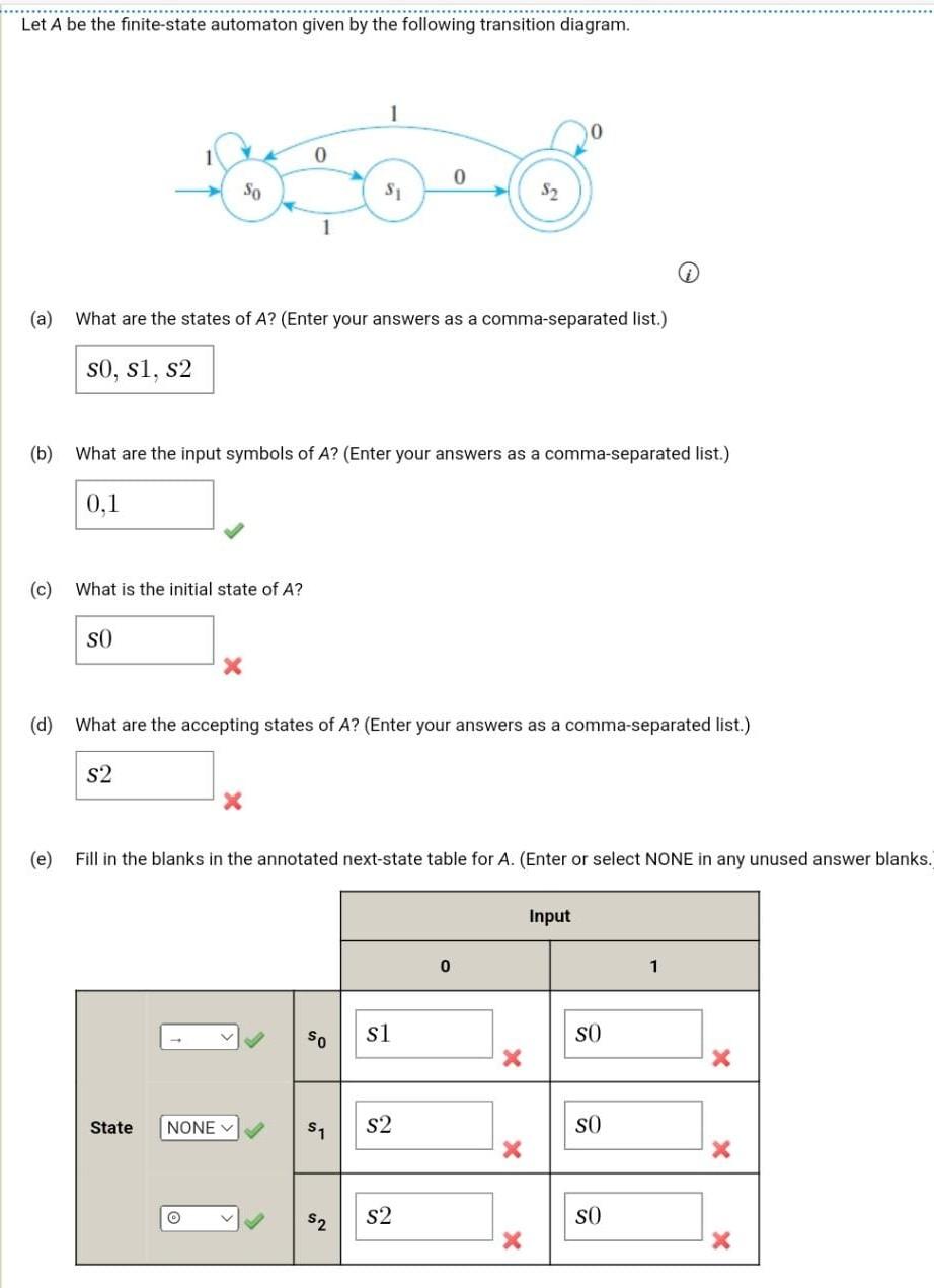 Solved Let A be the finite-state automaton given by the | Chegg.com