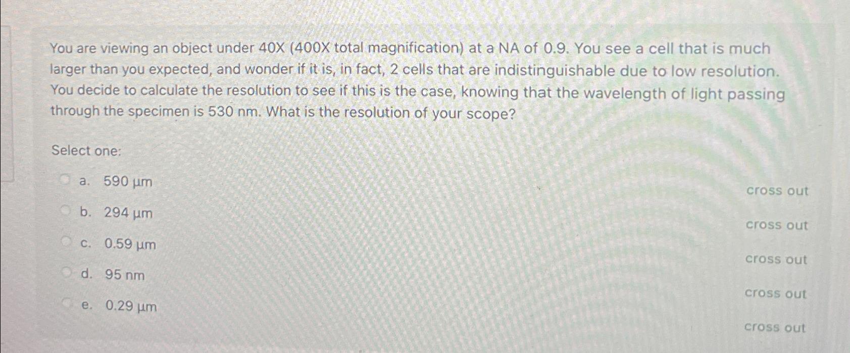 Solved You are viewing an object under 40x ( 400x ﻿total | Chegg.com