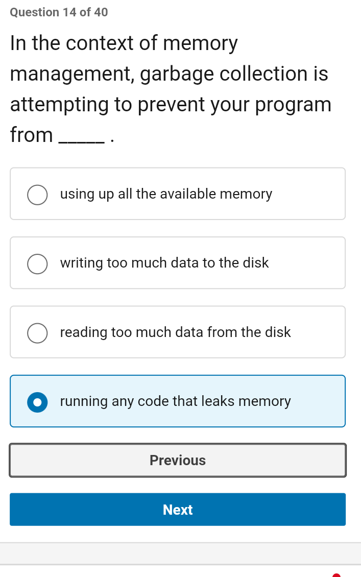 Solved Question 14 ﻿of 40In the context of memory | Chegg.com