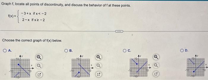 Solved Graph f, locate all points of discontinuity, and | Chegg.com