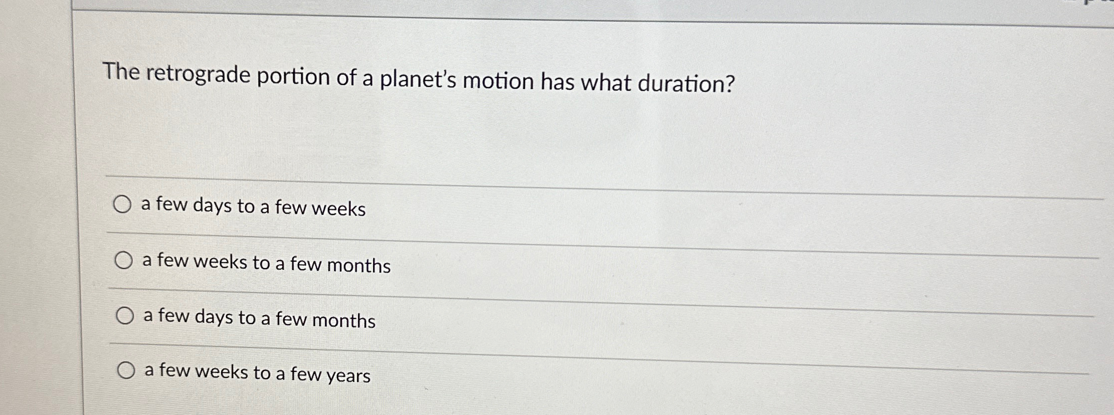Solved The retrograde portion of a planet's motion has what | Chegg.com