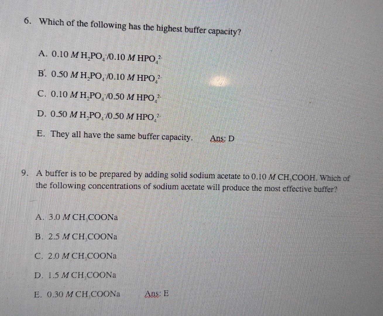 Solved 2. Which, if any, of the following aqueous mixtures | Chegg.com