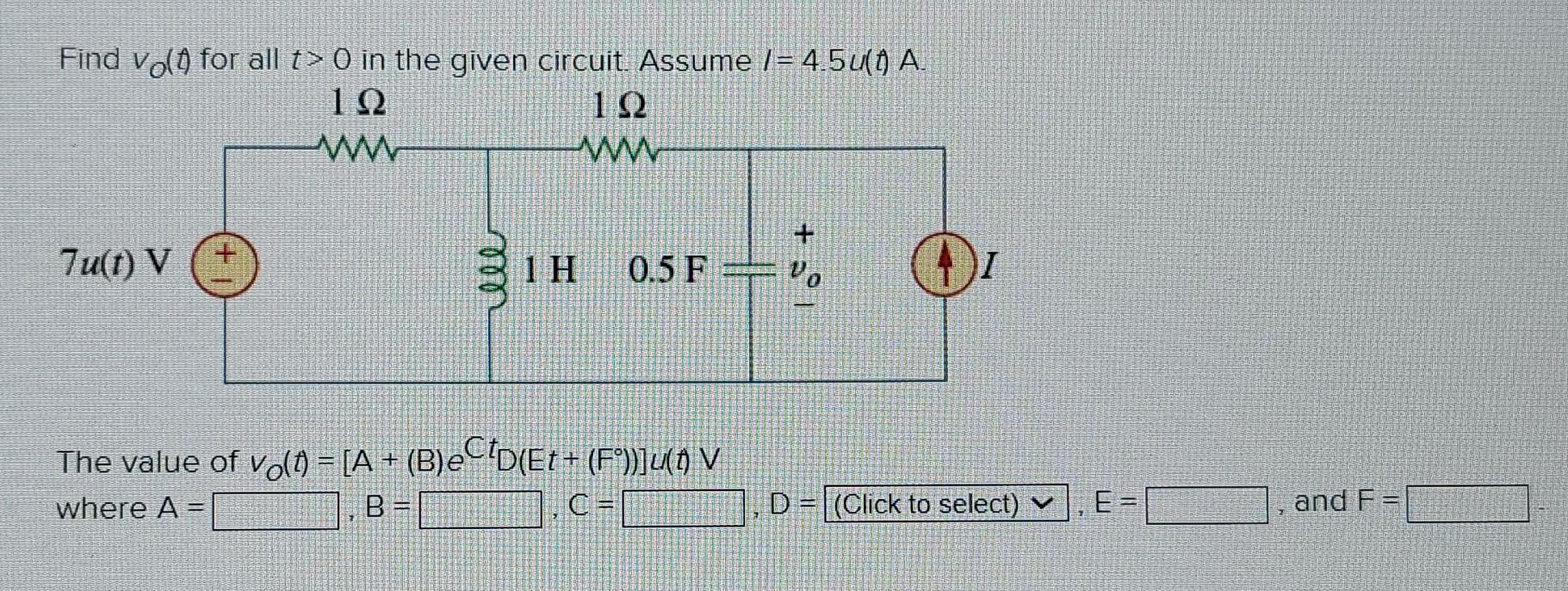 Find vo(t) for all t>0 in the given circuit. Assume | Chegg.com