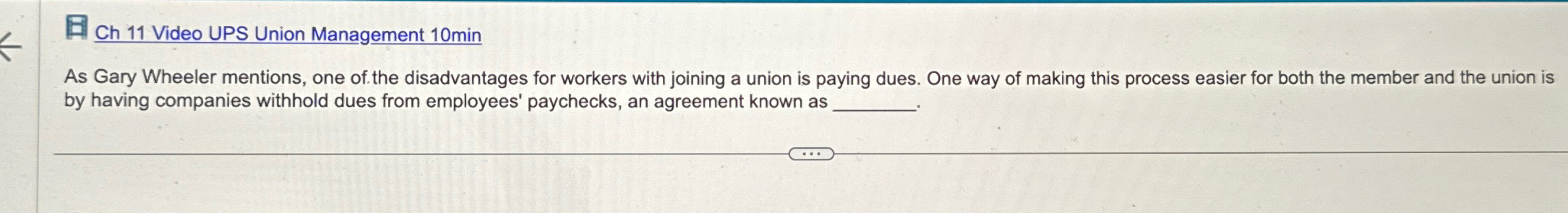 Solved Ch 11 ﻿Video UPS Union Management 10minAs Gary | Chegg.com