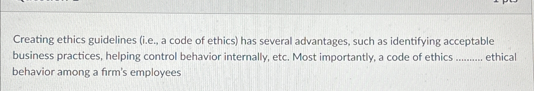 Solved Creating ethics guidelines (i.e., ﻿a code of ethics) | Chegg.com