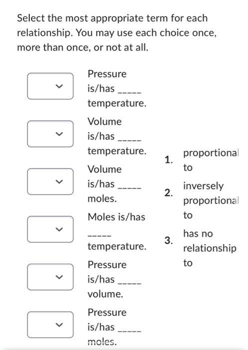 Solved Select the most appropriate term for each | Chegg.com