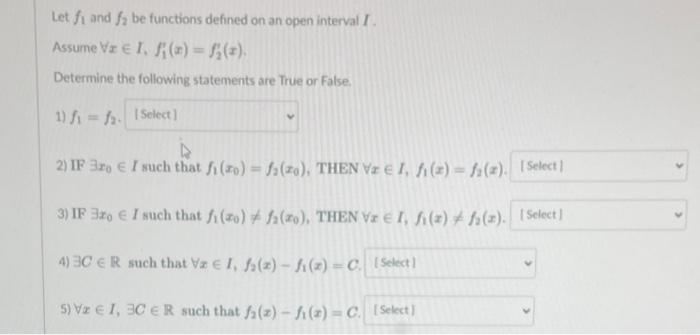 Solved Let f1 and f2 be functions defined on an open | Chegg.com