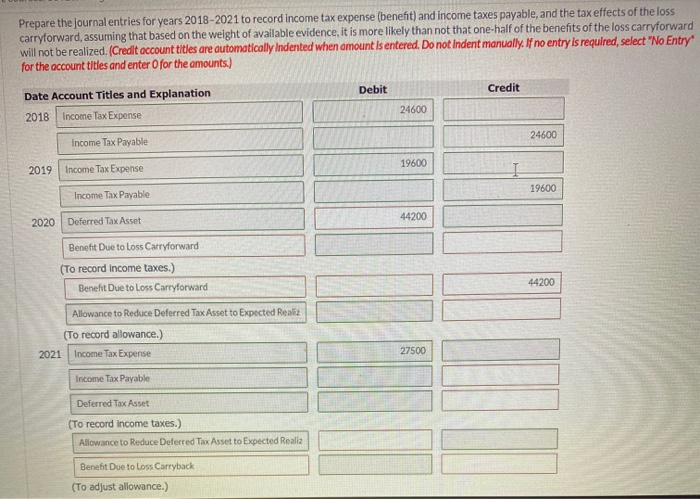 Solved Prepare the journal entries for years 2018-2021 to | Chegg.com
