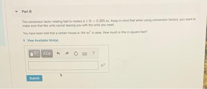 Solved Part A The conversion factor relating miles to meters | Chegg.com