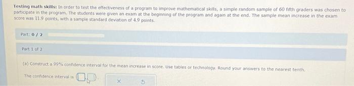 Solved Testing math skills: in order to test the | Chegg.com
