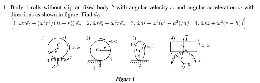 Solved Body 1 ﻿rolls without slip on fixed body 2 ﻿with | Chegg.com