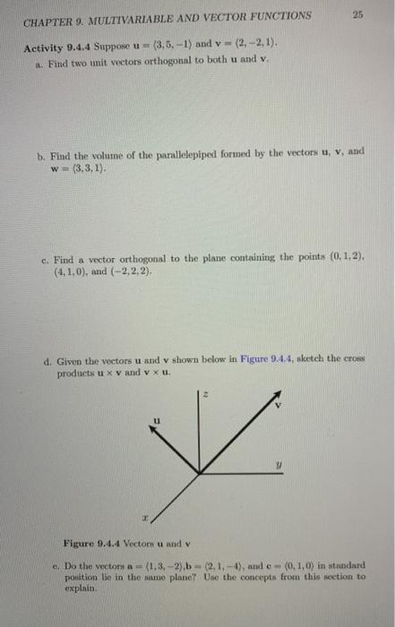Solved 25 CHAPTER 9. MULTIVARIABLE AND VECTOR FUNCTIONS | Chegg.com