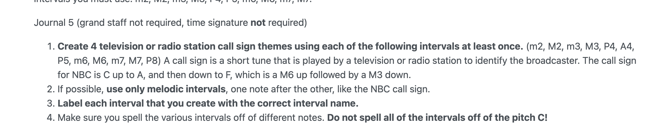 Solved Intervals you must use: m2, ﻿M2, ﻿m3, ﻿M3, ﻿P4, ﻿P5, | Chegg.com