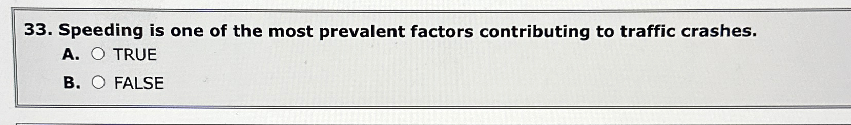 Solved Speeding is one of the most prevalent factors | Chegg.com