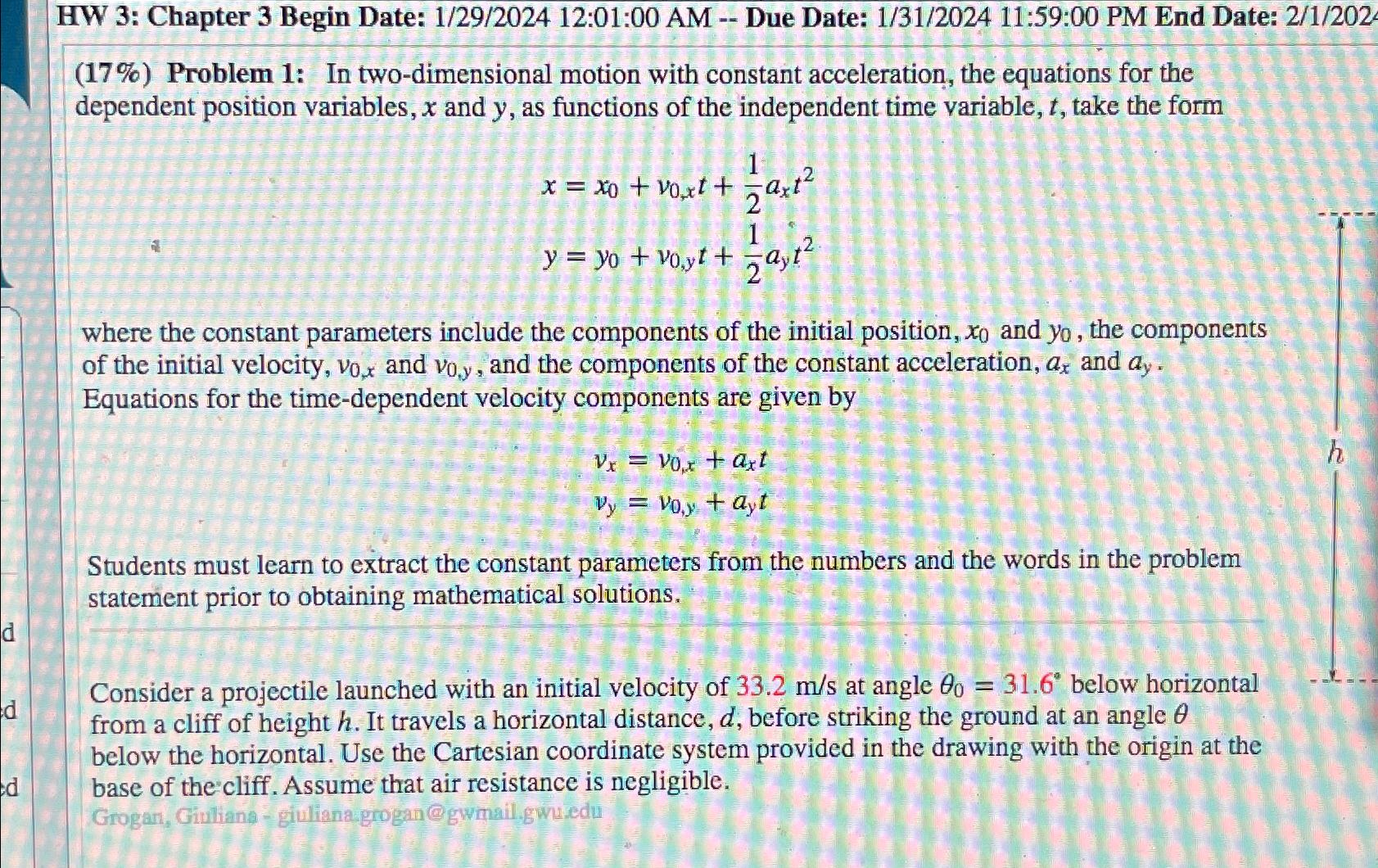 Solved HW 3: Chapter 3 Begin Date: 1/29/2024 12:01:00 AM -- | Chegg.com