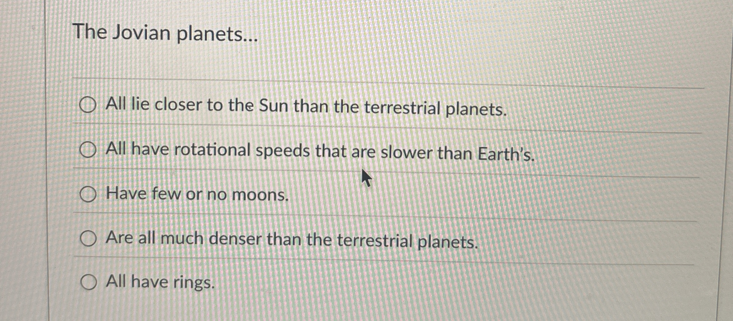 Solved The Jovian planets...All lie closer to the Sun than | Chegg.com
