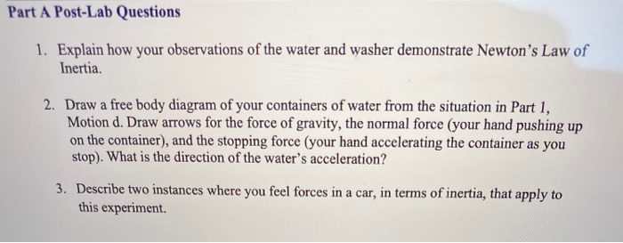Part A Post-Lab Questions 1. Explain how your | Chegg.com