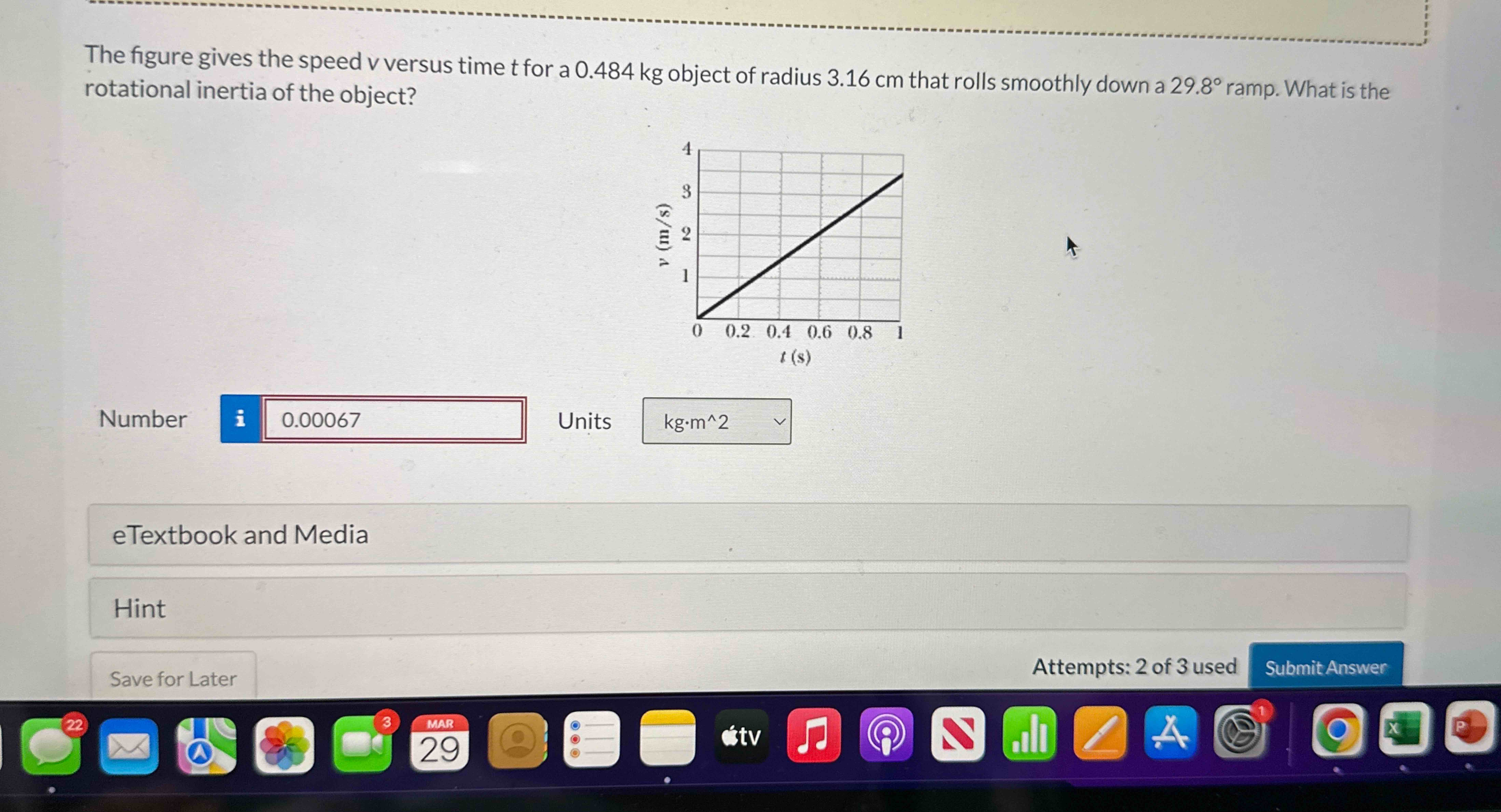 The figure gives the speed \( ﻿v \) ﻿versus time \( | Chegg.com