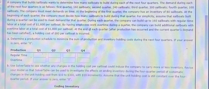Solved A company that builds sailboats wants to determine | Chegg.com