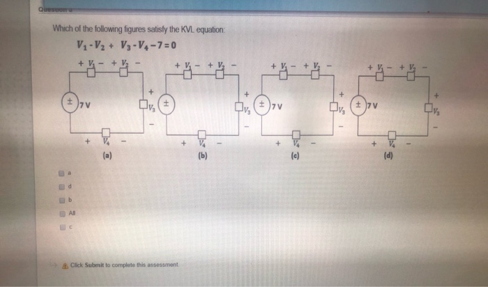 Solved Q Which of the following figures satisfy the KVL | Chegg.com