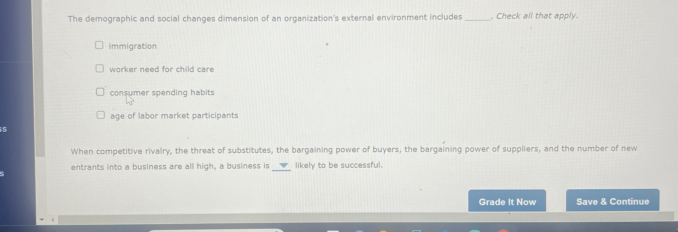 Solved The demographic and social changes dimension of an | Chegg.com