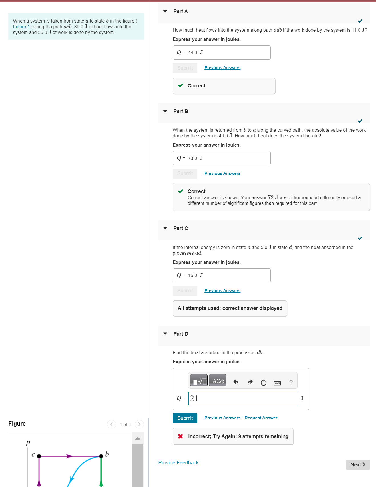 Solved When a system is taken from state a ﻿to state b ﻿in | Chegg.com