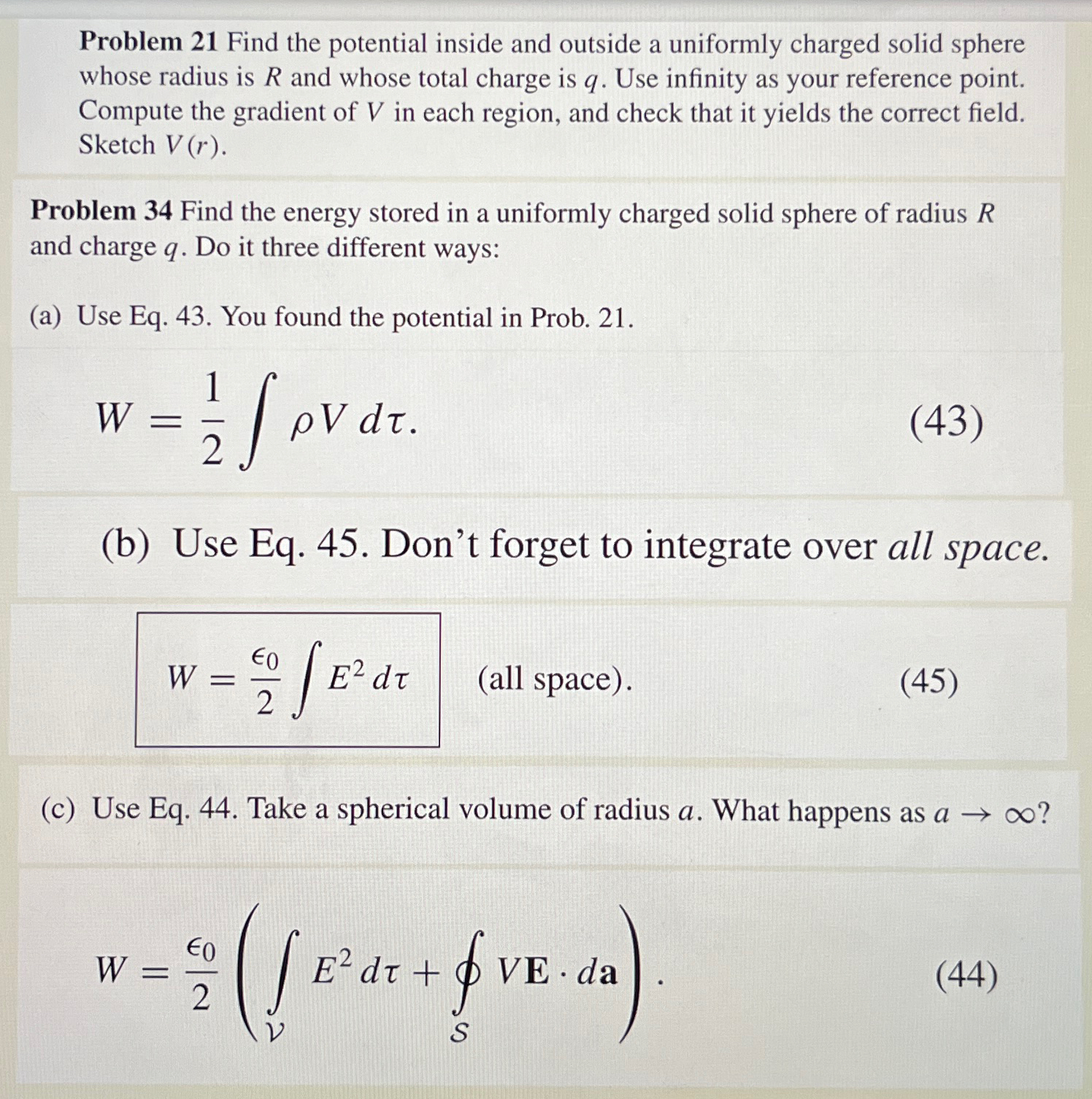 Solved Problem 21 ﻿Find the potential inside and outside a | Chegg.com