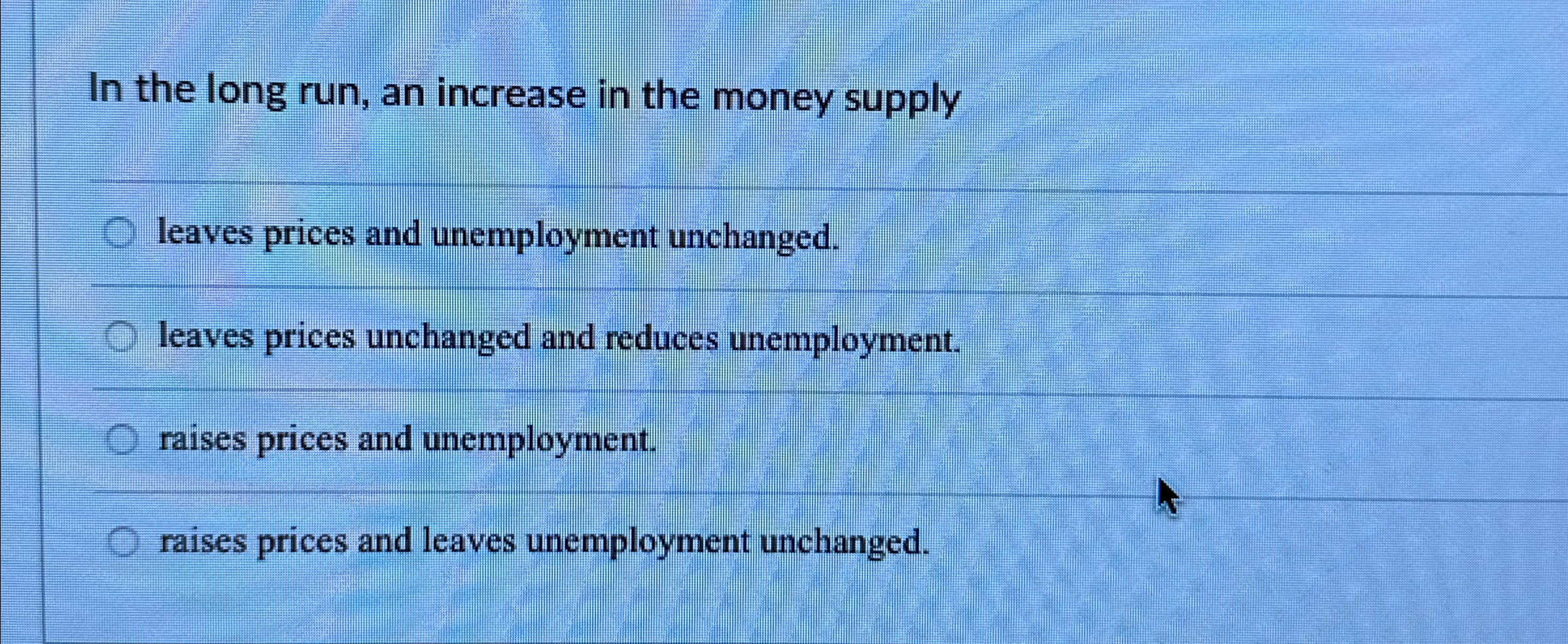 Solved In the long run, an increase in the money | Chegg.com