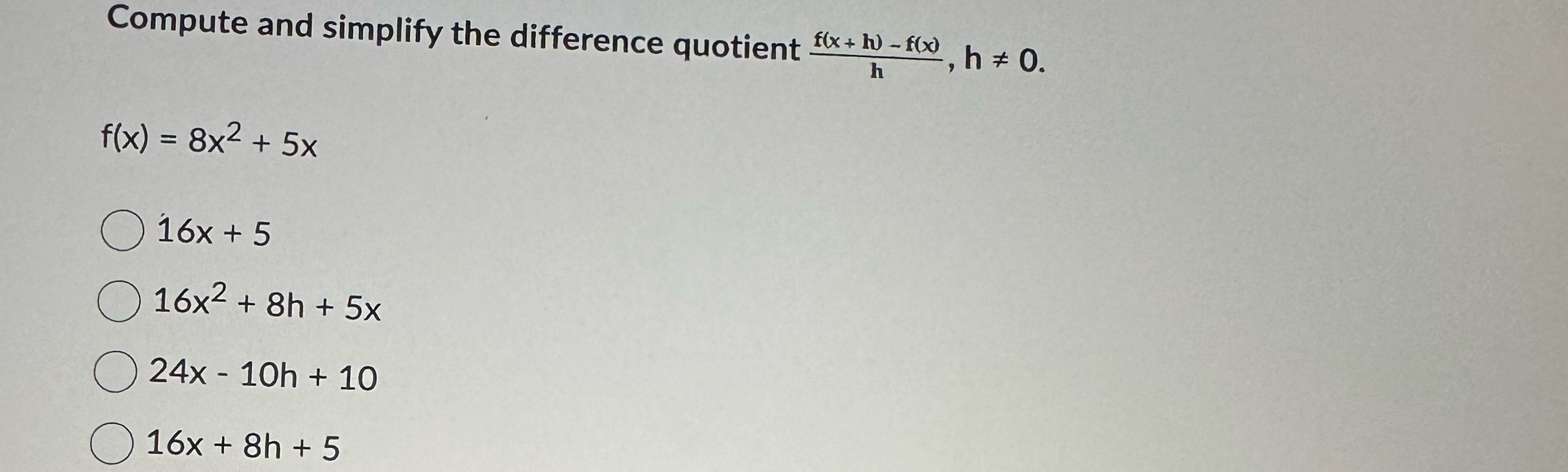 Solved Compute and simplify the difference quotient | Chegg.com