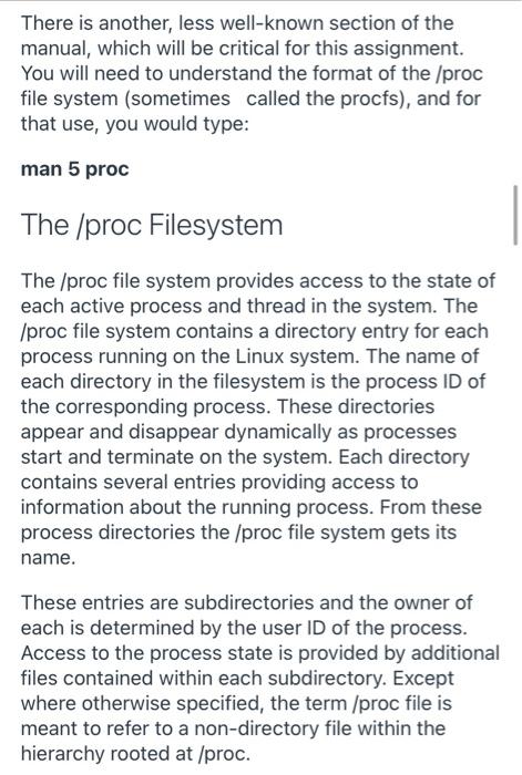 Solved Project 1: The /PROC File System (Updated with | Chegg.com