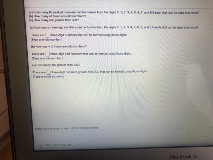 Solved (a) How many three-digit numbers can be formed from | Chegg.com