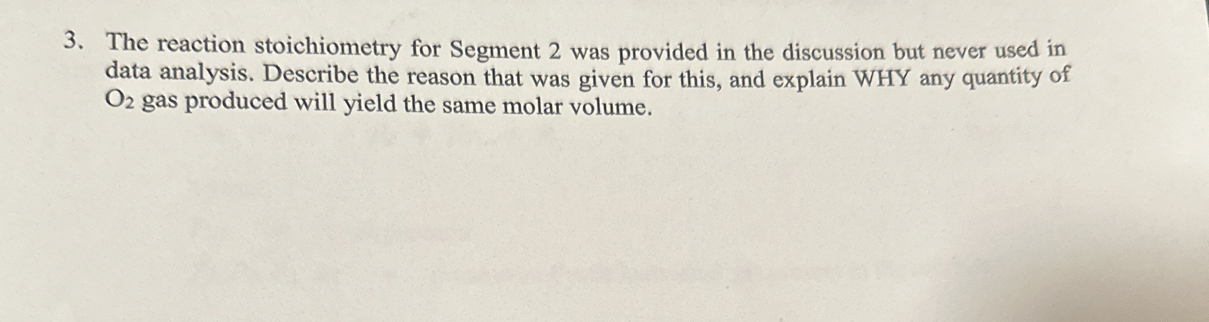 Solved The reaction stoichiometry for Segment 2 ﻿was | Chegg.com