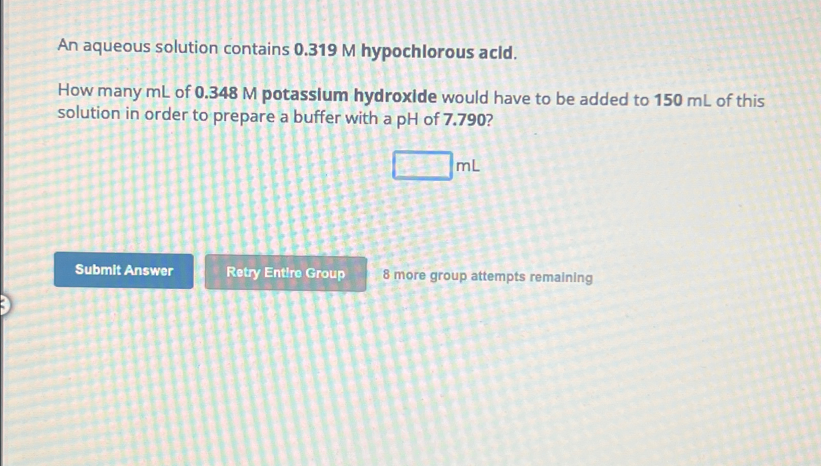 Solved An aqueous solution contains 0.319M ﻿hypochlorous | Chegg.com