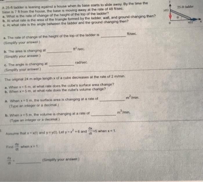 Solved 25- ladder YE A 25-tt ladder is leaning against a | Chegg.com