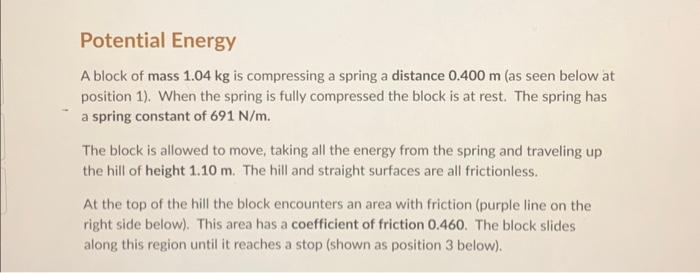 Solved Potential Energy A block of mass 1.04 kg is | Chegg.com