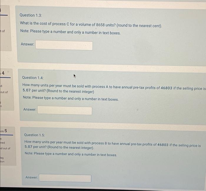 Solved Question 1.1: Three production processes - A, B, and | Chegg.com