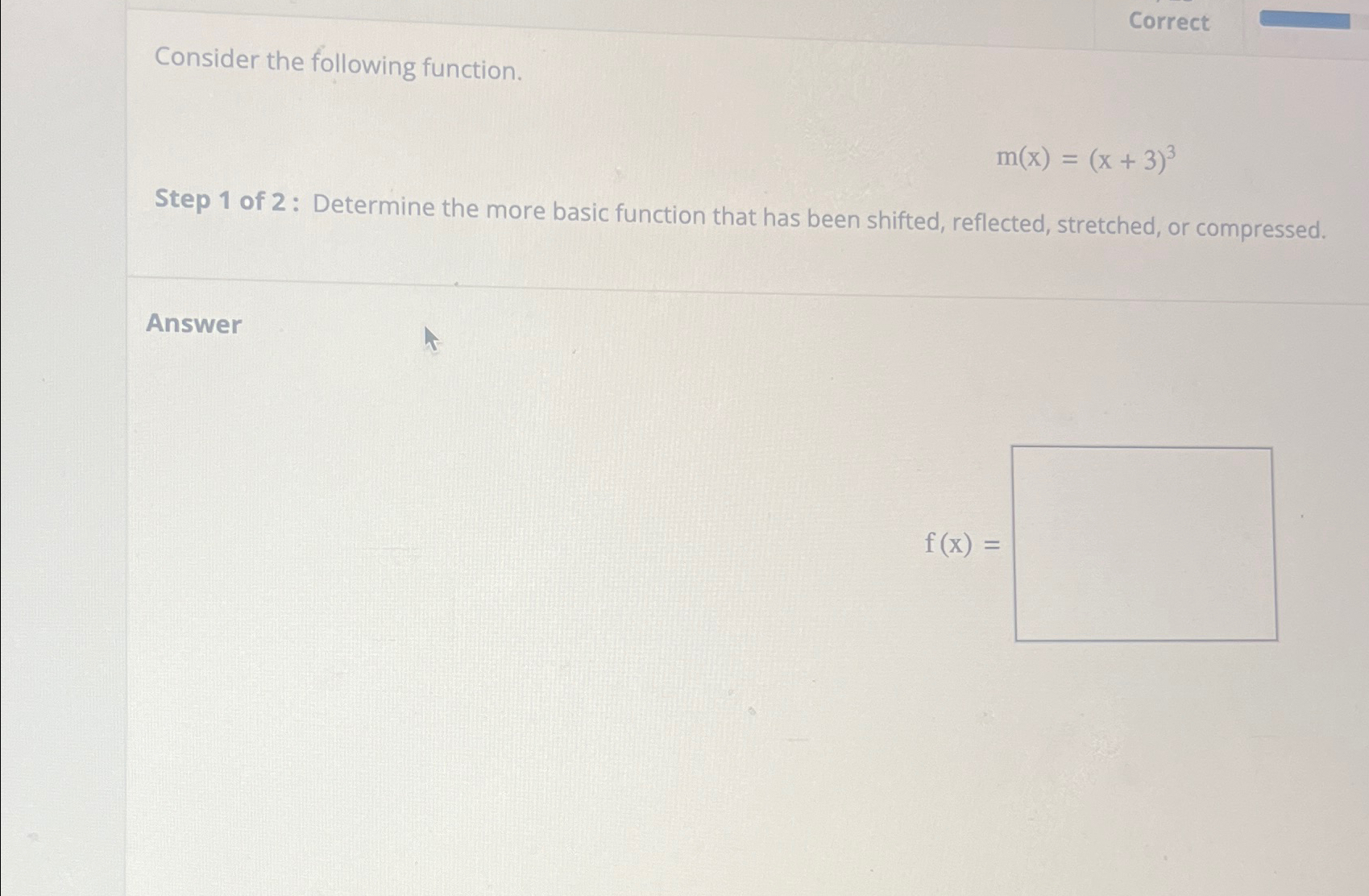 Solved CorrectConsider the following | Chegg.com