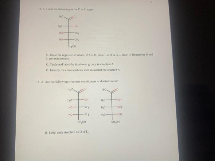 Solved 12A Label the following as the Dol OH HO "CH HO CH | Chegg.com