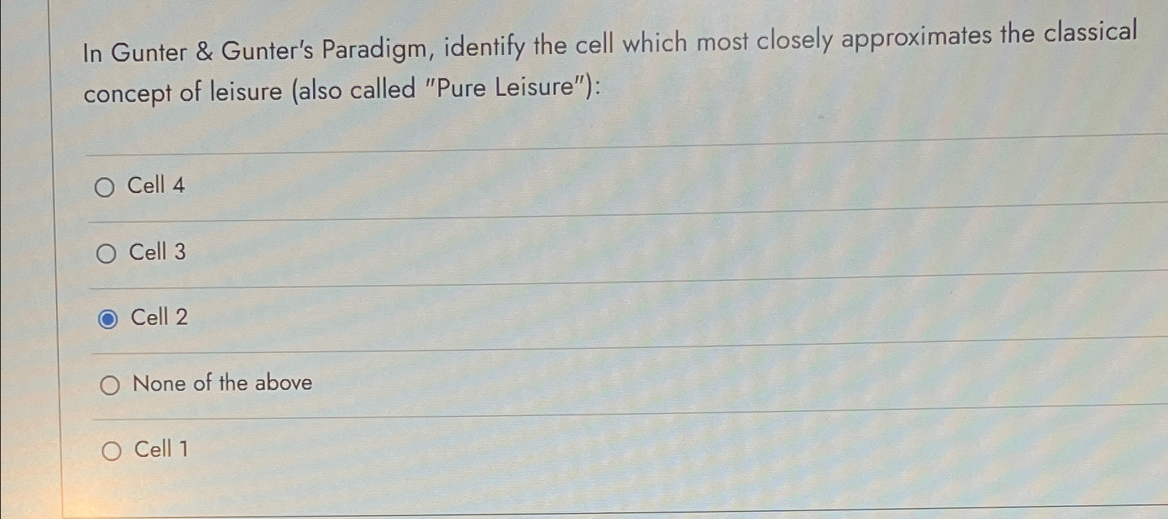 Solved In Gunter & Gunter's Paradigm, identify the cell | Chegg.com